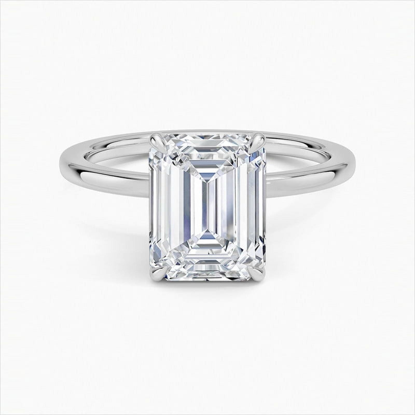 Ember Jewelry 1.74 Ct Emerald Cut Moissanite Engagement Ring ...