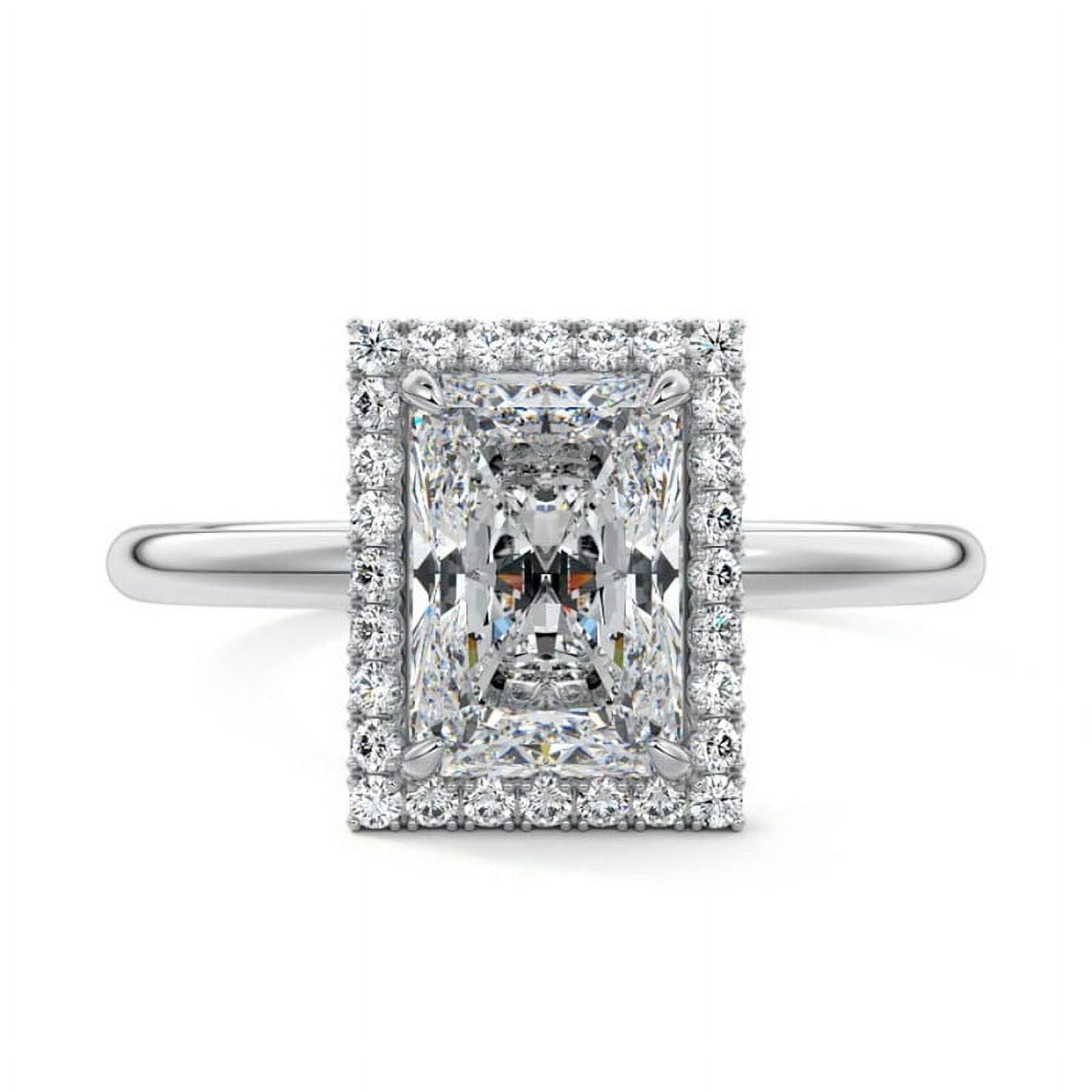 Ember Jewelry 1.76 Ct Excellent White Moissanite Ring - Radiant Cut in ...