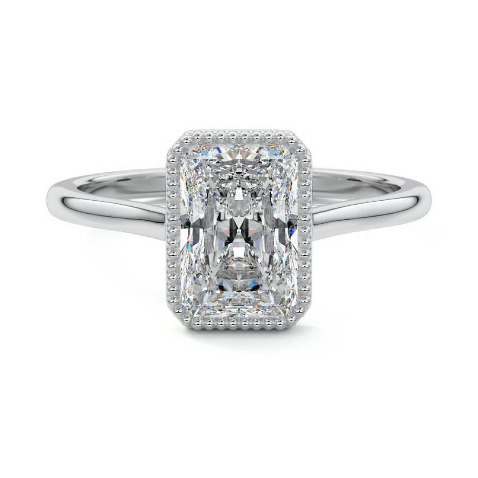 Ember Jewelry 1.86 Ct Moissanite Ring - Radiant Cut in 14K White Gold ...
