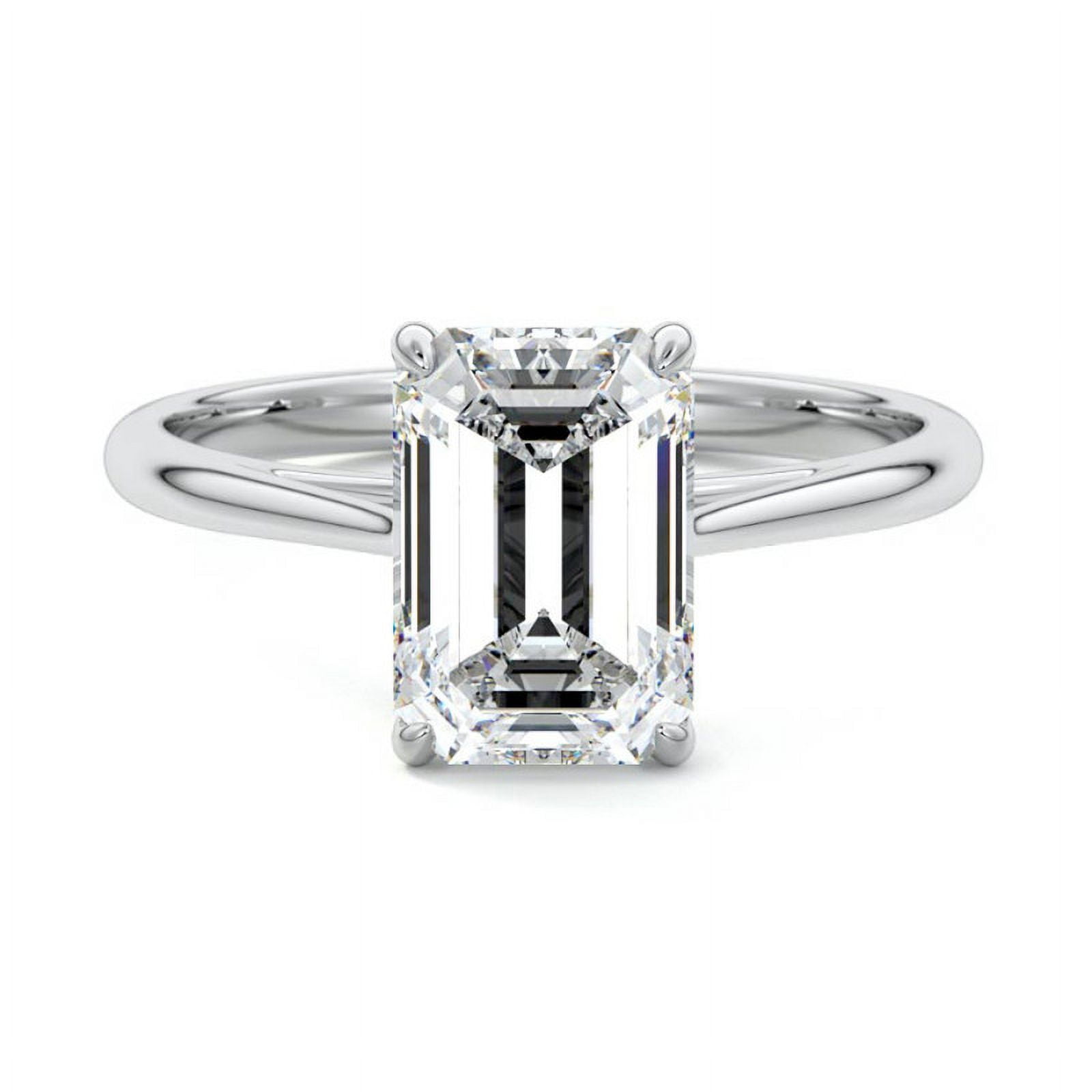 Ember Jewelry 1.89 Ct Emerald Cut Moissanite Ring - Crafted in 14k ...