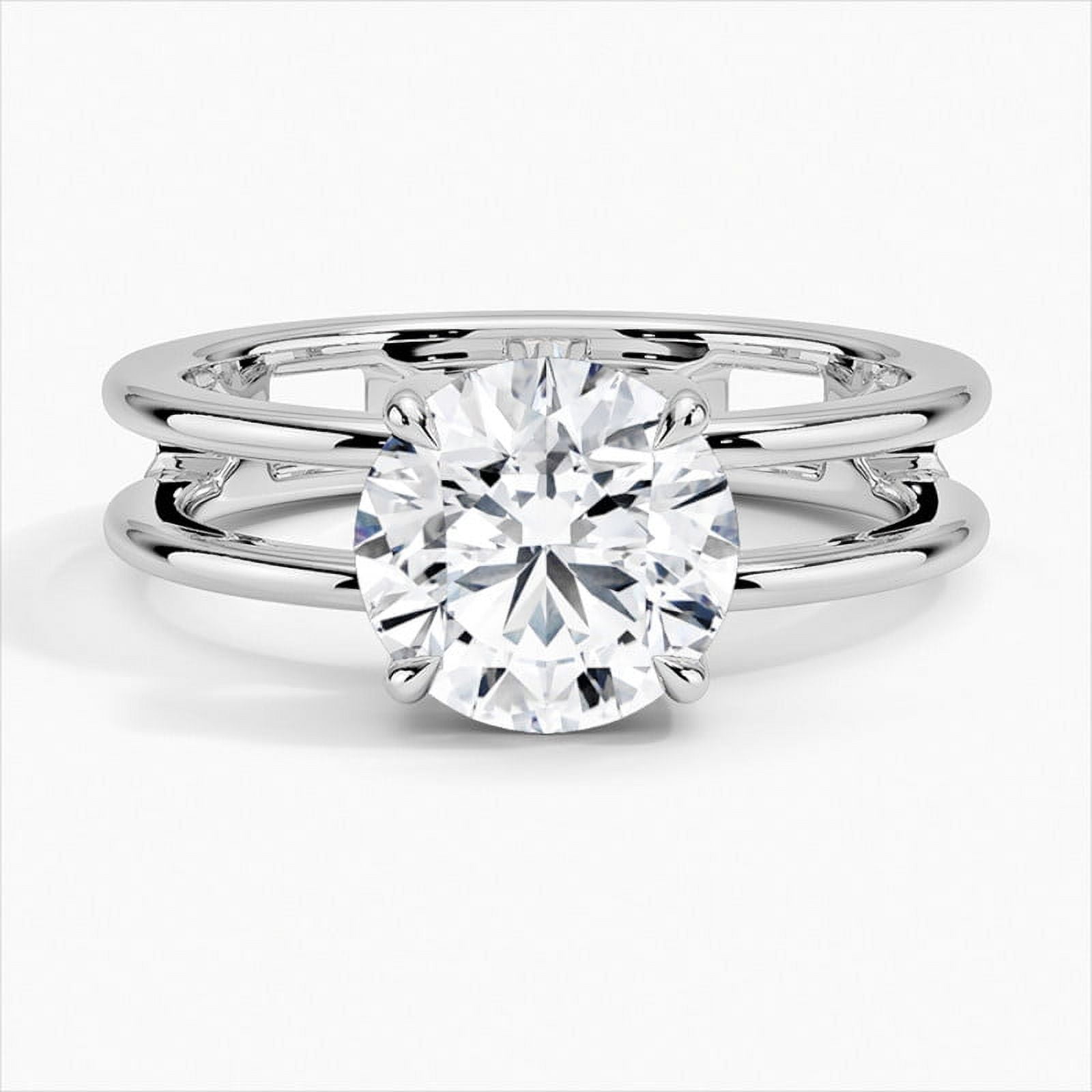 Ember Jewelry 1.89 Ct Round Cut Moissanite Engagement Ring - 14K White ...