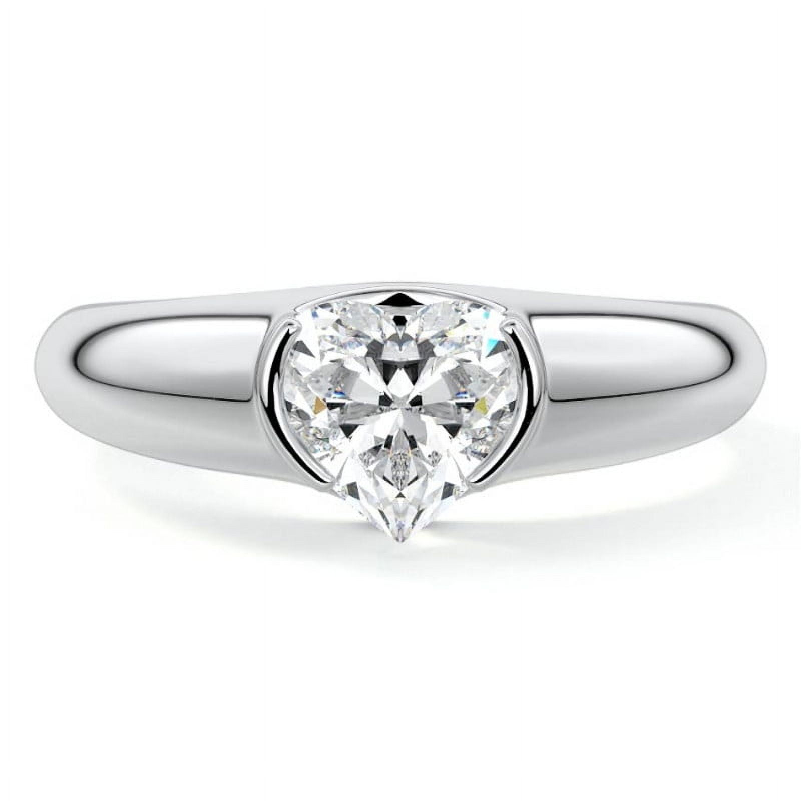 Ember Jewelry 14K White Gold Plated 1.76 Ct Heart Cut Moissanite Ring ...