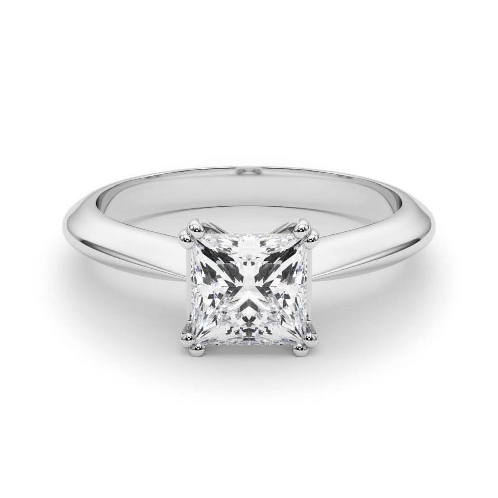 Ember Jewelry 14K White Gold Plated 1.79 Ct Princess Cut Moissanite ...
