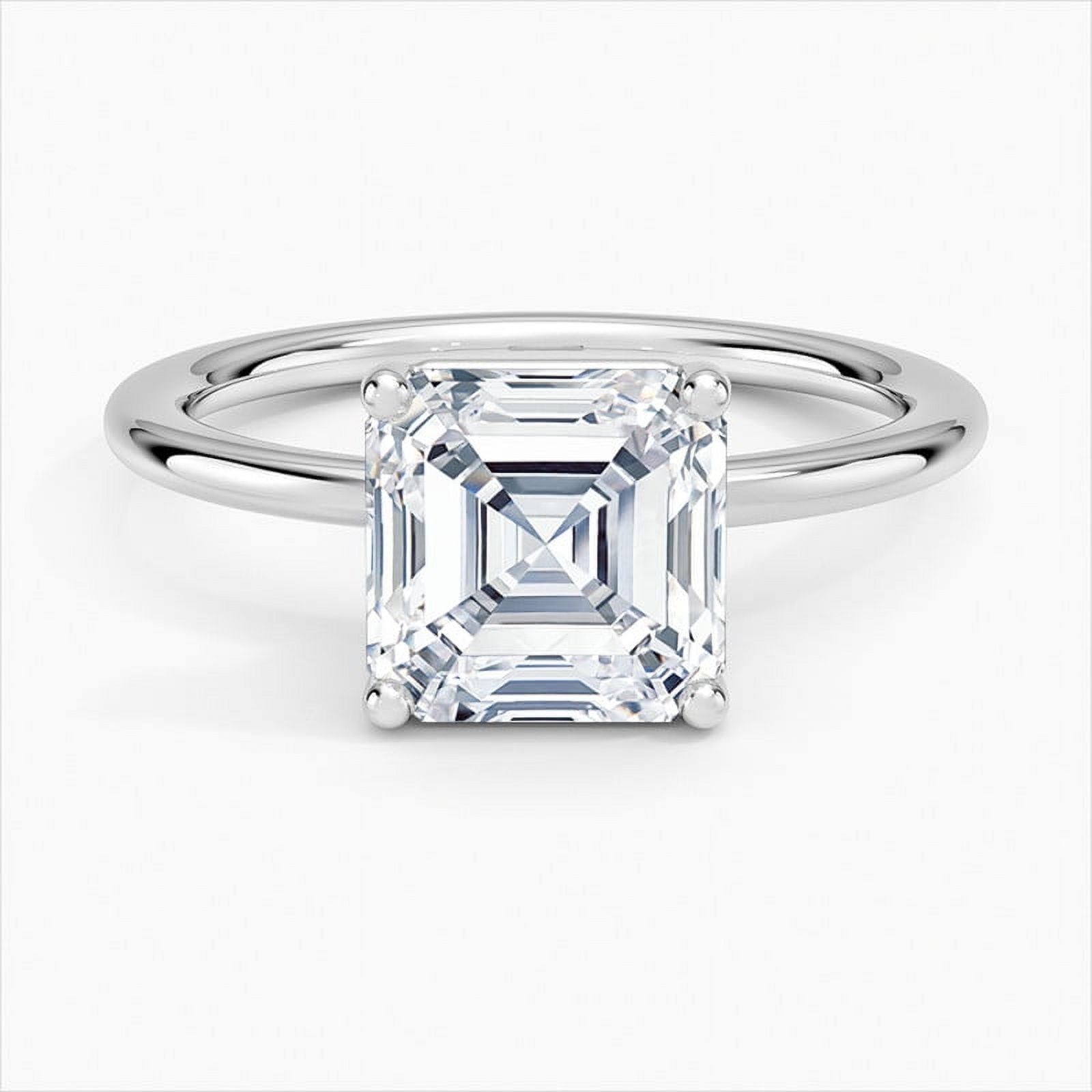 Ember Jewelry 14K White Gold Plated 1.81 Ct Asscher Cut Moissanite ...