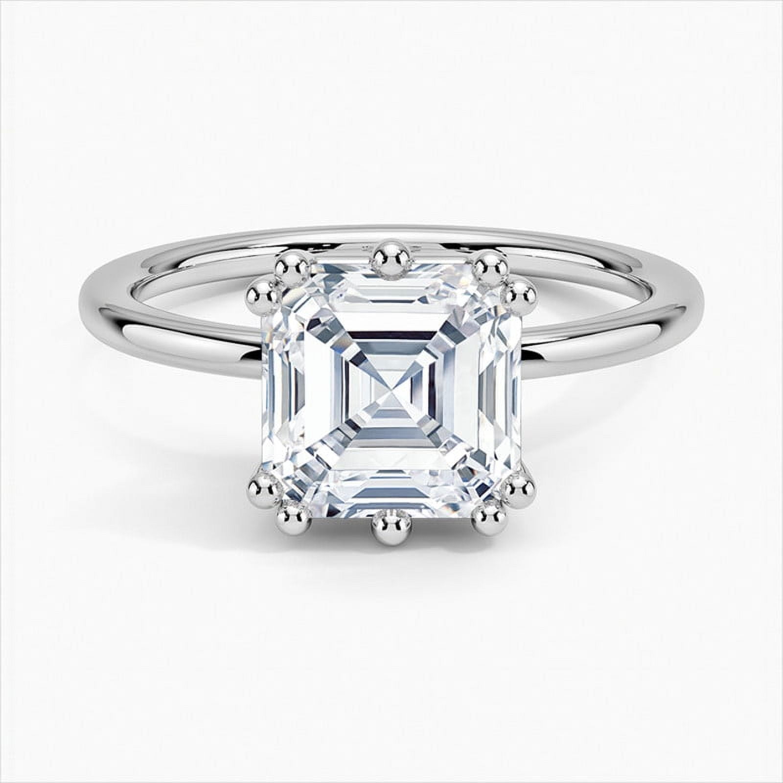 Ember Jewelry 14K White Gold Plated 1.92 Ct Asscher Cut Ring - Unique ...