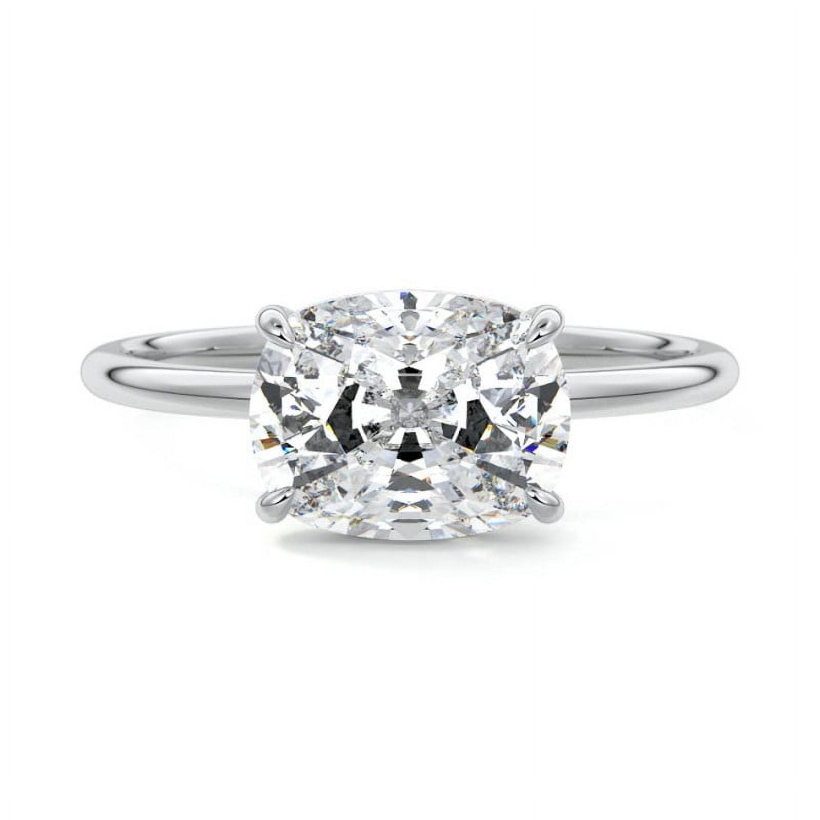 Ember Jewelry 14K White Gold Plated 1.95 Ct Cushion Cut Lab Moissanite Ring - Stunning ...