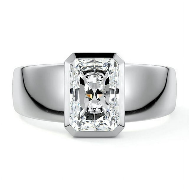 Ember Jewelry 14K White Gold Plated 2.04 Ct Radiant Cut Engagement Ring ...