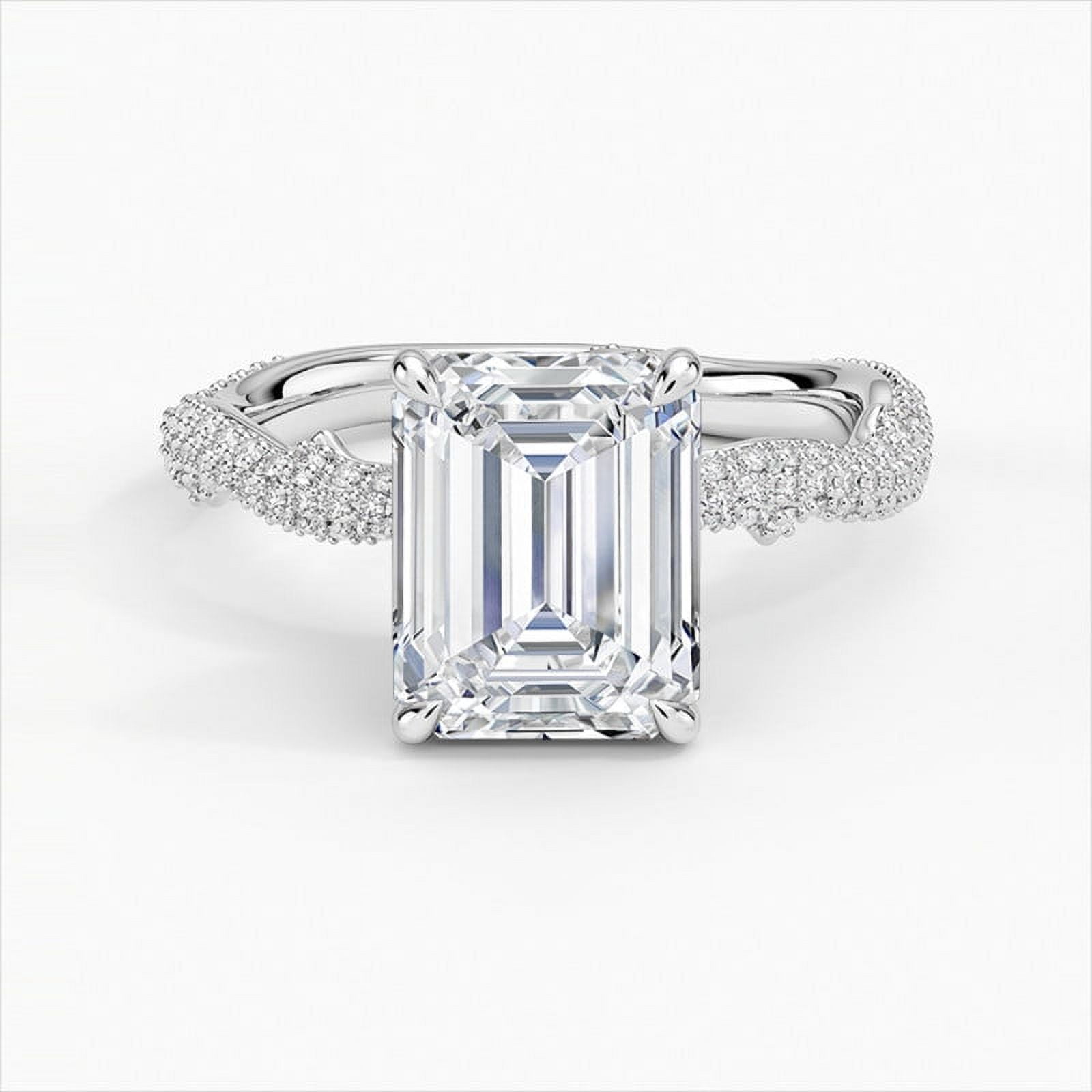 Ember Jewelry 14K White Gold Plated 2.13 Ct Moissanite Engagement Ring ...
