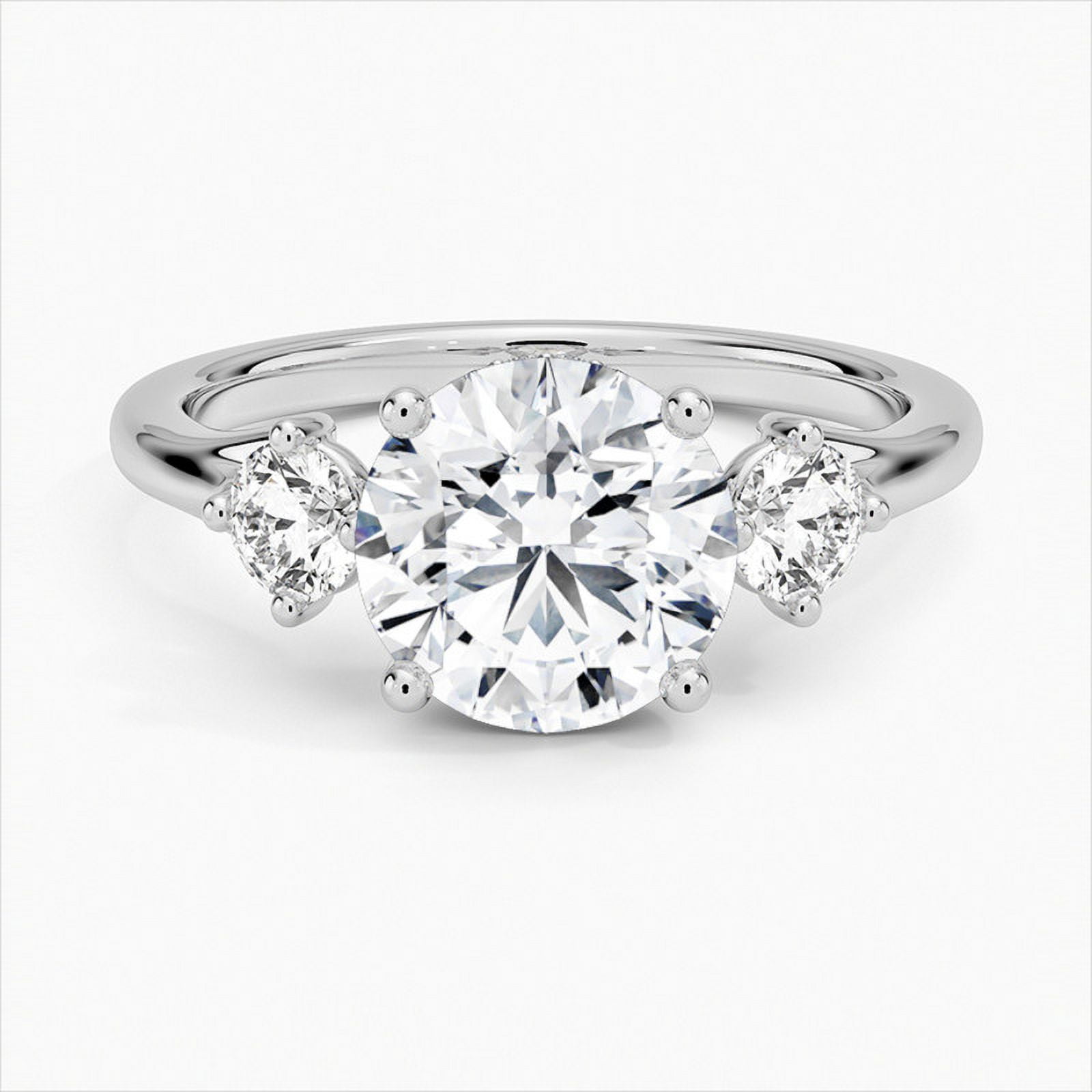 Ember Jewelry 14K White Gold Plated 2.15 Ct Round Cut Moissanite Ring ...