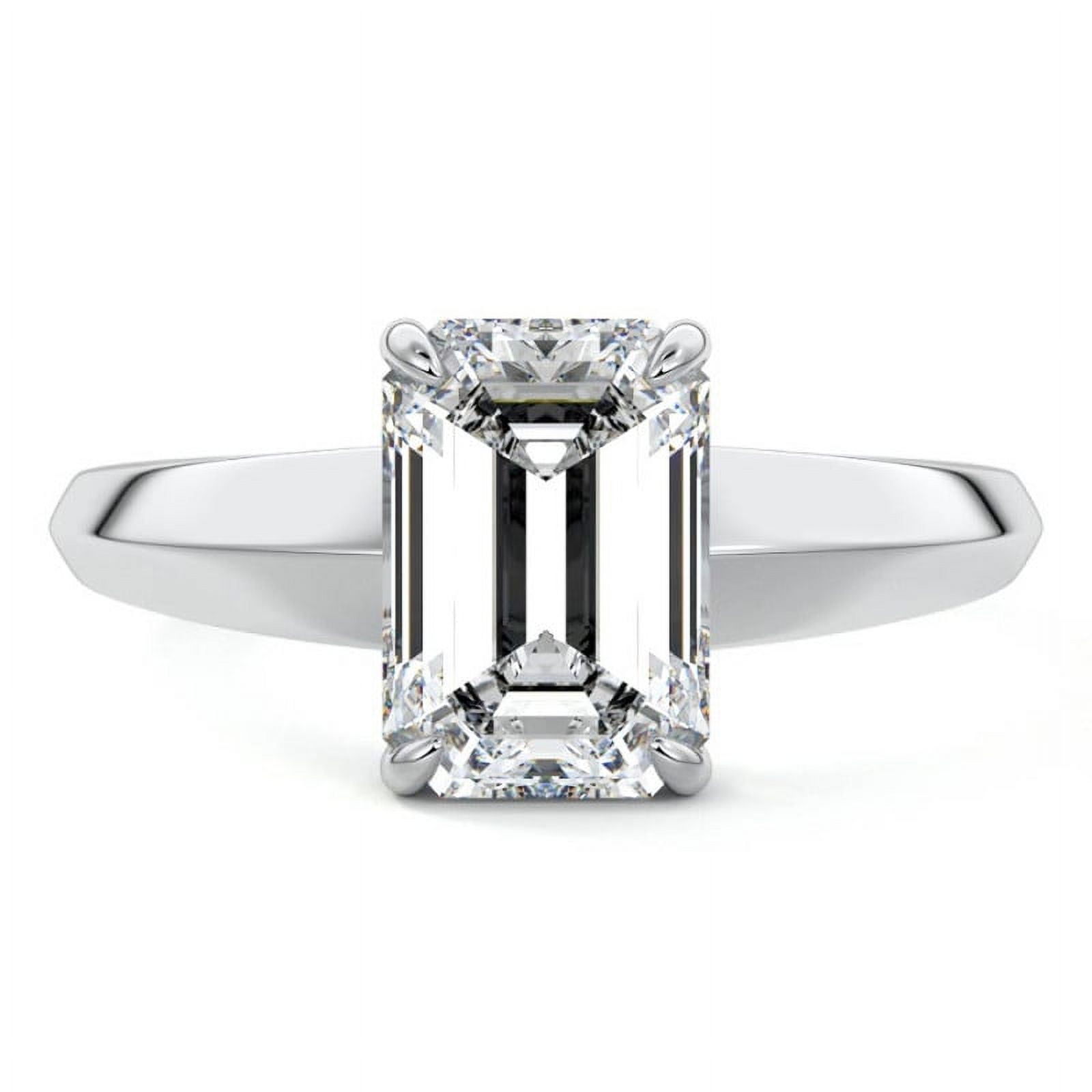Ember Jewelry 14K White Gold Plated Emerald Cut 1.95 Ct Moissanite Ring ...
