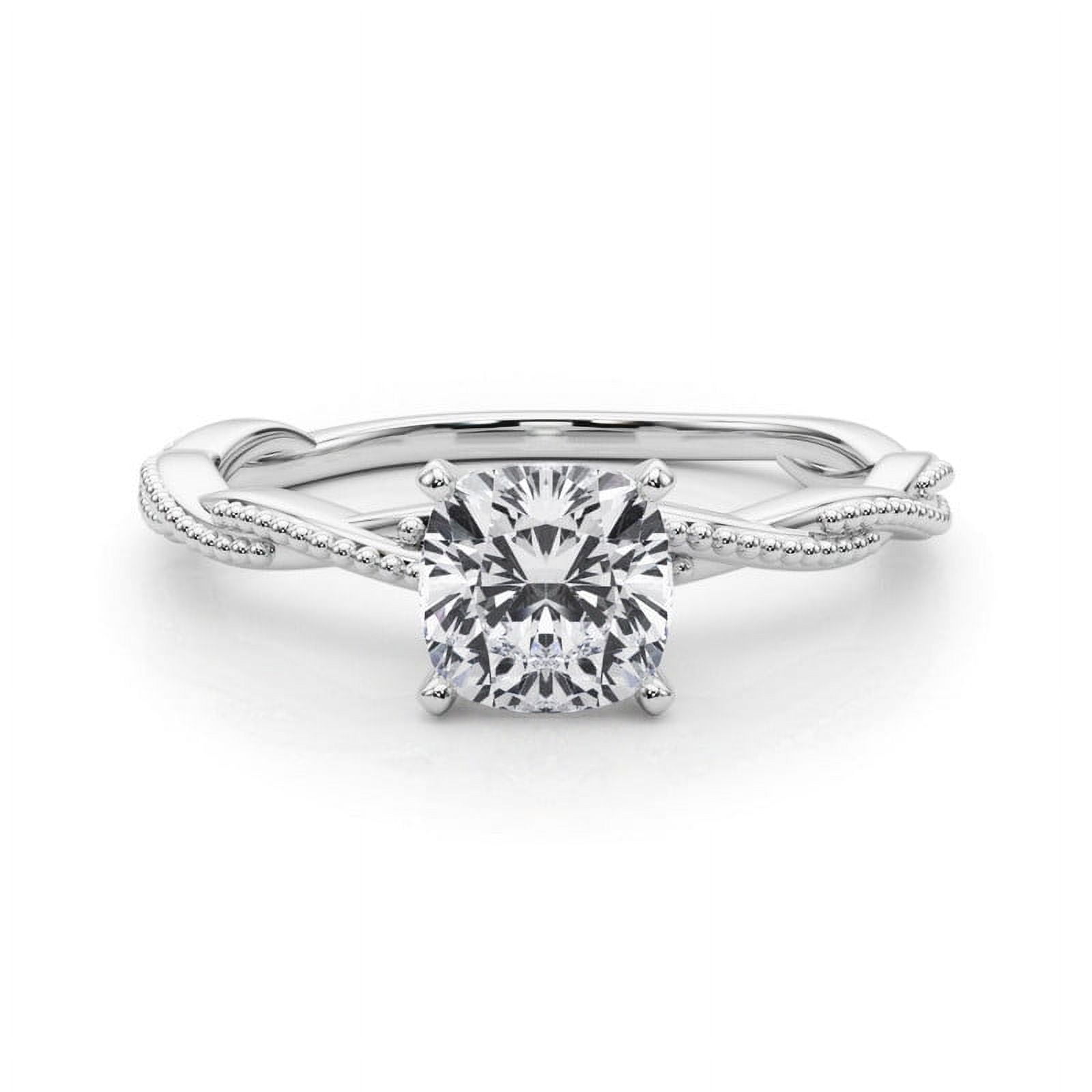 Ember Jewelry 14K White Gold Plated Engagement Ring - 1.9 Ct Cushion ...