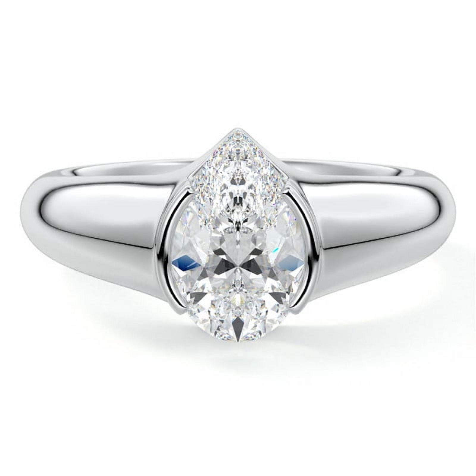 Ember Jewelry 14K White Gold Plated Pear Cut 1.86 Ct Moissanite Ring - Beautiful Handmade ...