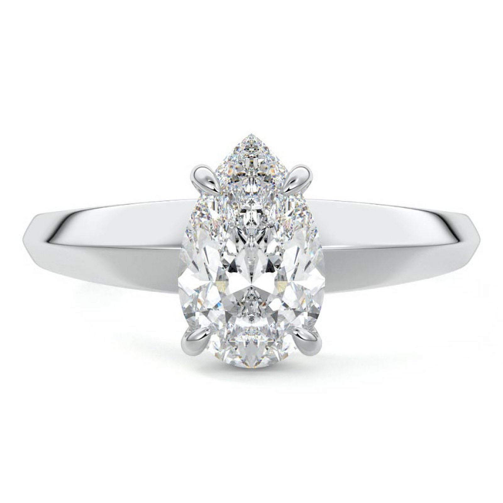 Ember Jewelry 14K White Gold Plated Radiant Cut 1.86 Ct Moissanite Ring ...