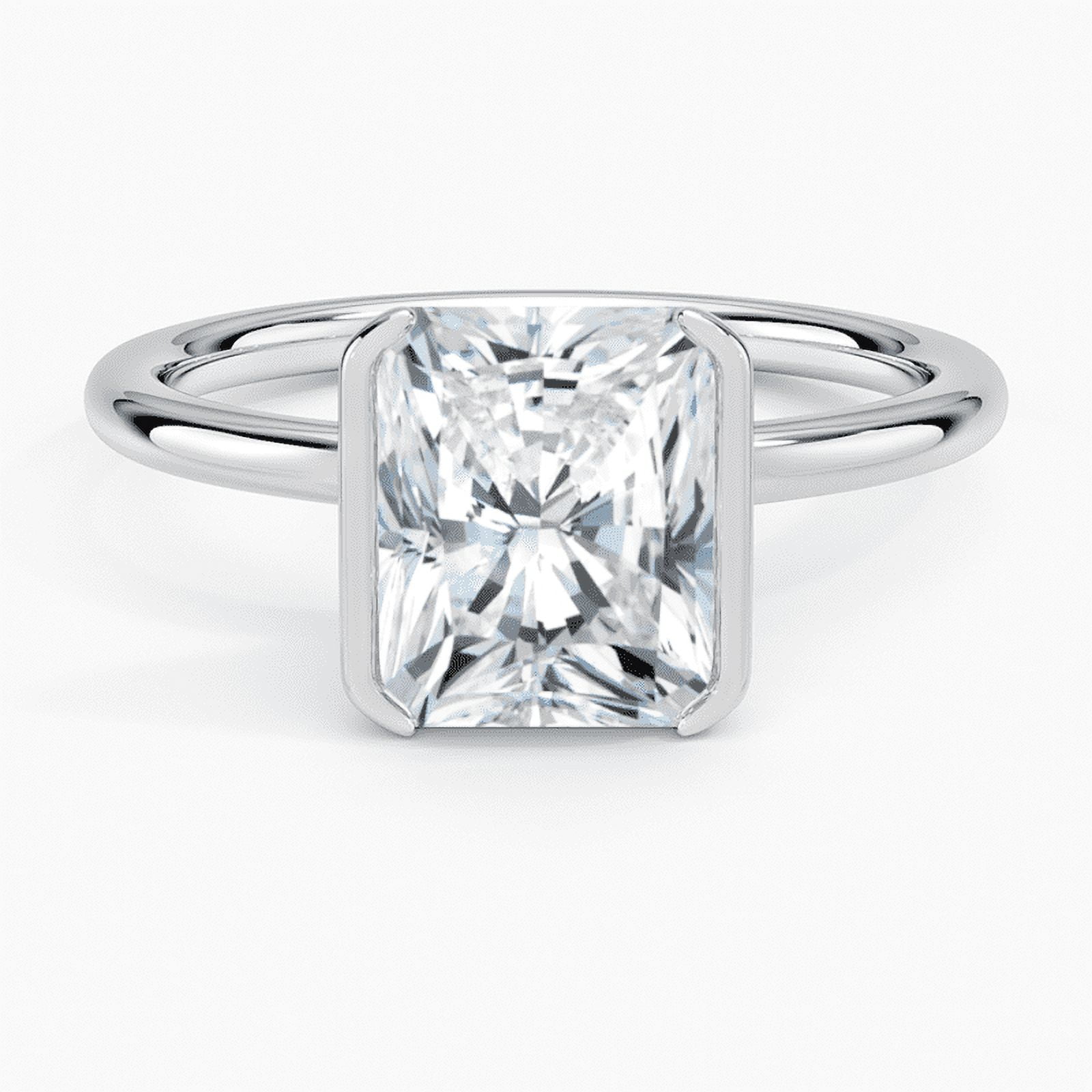 Ember Jewelry 14K White Gold Plated Rings Gifts - 1.89 Ct Radiant Cut Moissanite Rings ...