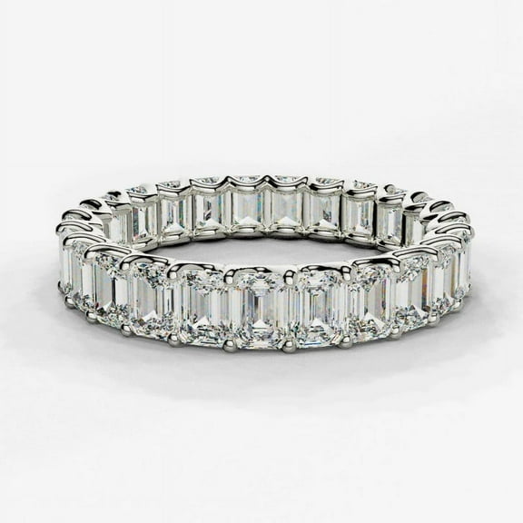 Ember Jewelry 14k White Gold Plated 1.99 Ct Emerald Cut Moissanite Ring ...