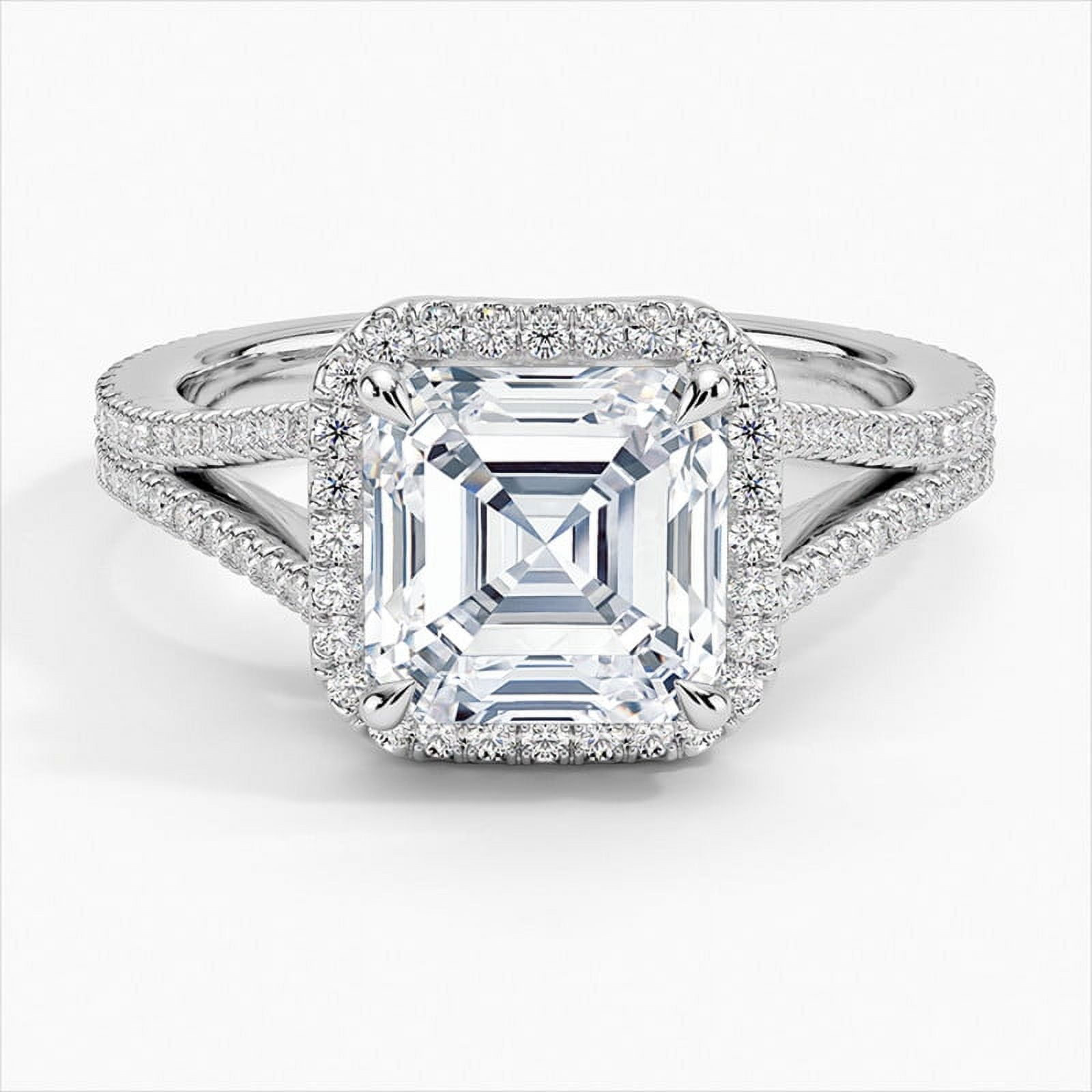 Ember Jewelry 14k White Gold Plated 1.68 Ct Asscher Cut Engagement Ring ...