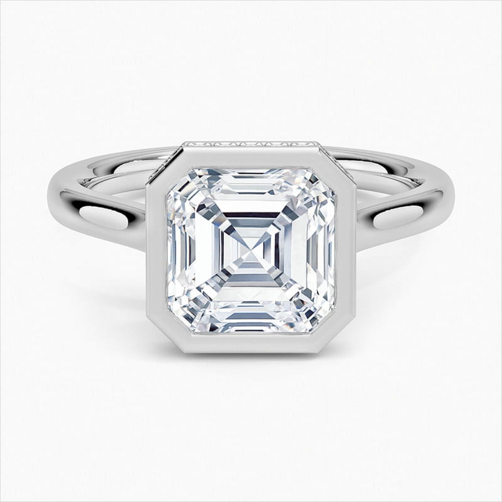 Ember Jewelry 14k White Gold Plated 1.78 Ct Asscher Cut Moissanite Ring ...
