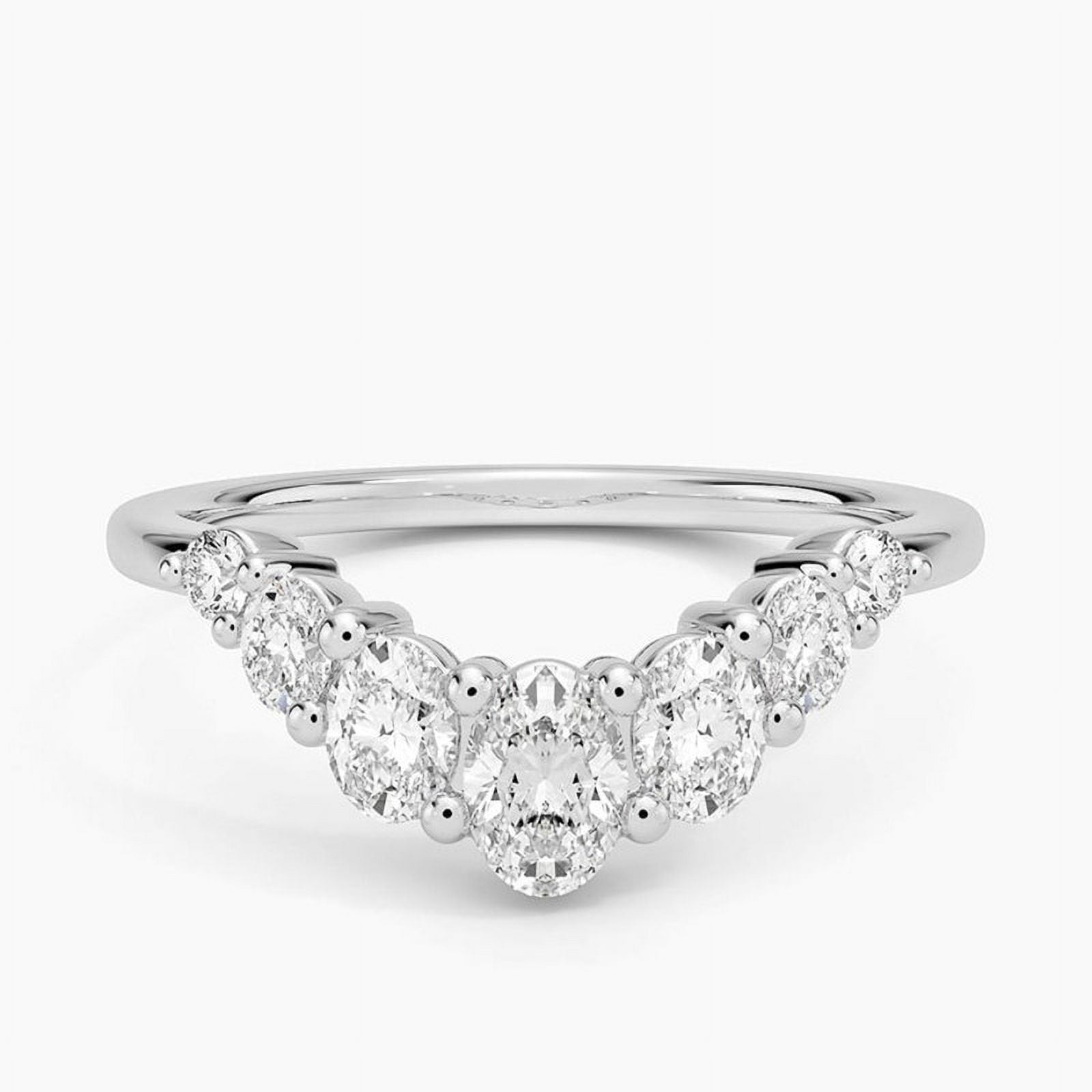 Ember Jewelry 14k White Gold Plated 1.84 Ct Stacking Moissanite Wedding ...