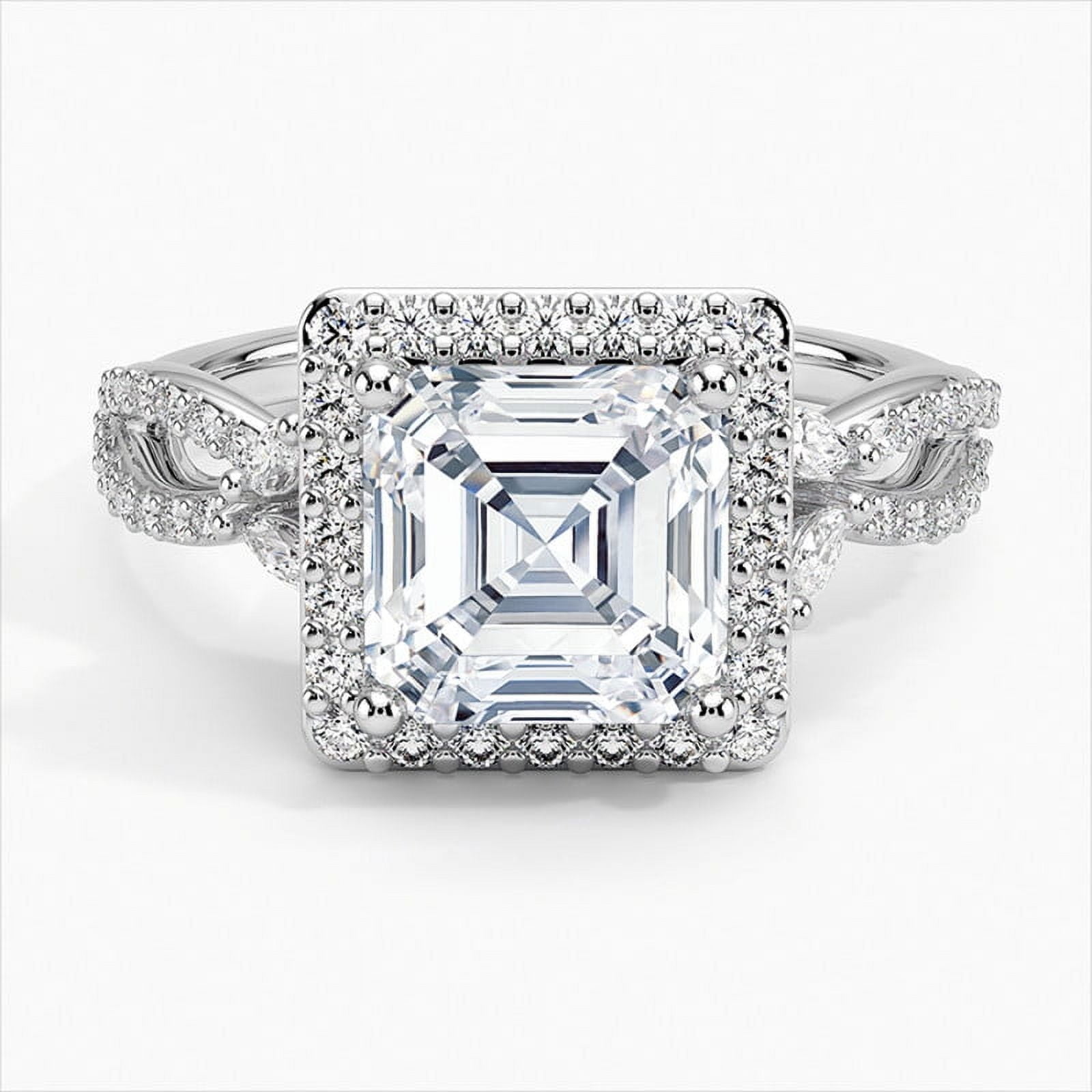 Ember Jewelry 14k White Gold Plated 1.97 Ct VVS1/D Asscher Cut ...