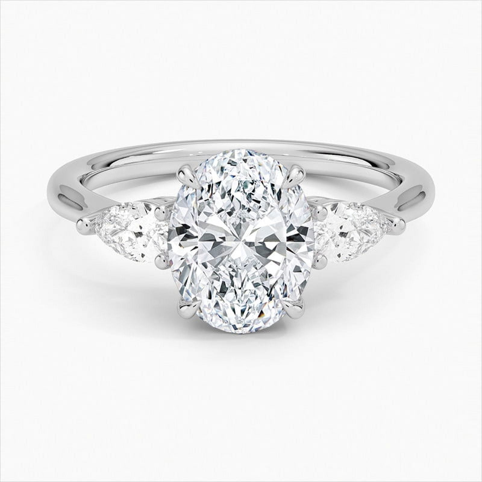 Ember Jewelry 2.2 Ct Oval Cut Moissanite Wedding Ring - 14K White Gold ...