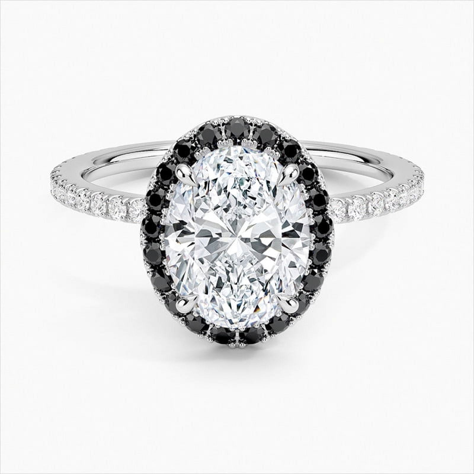 Ember Jewelry 2.57 Ct Oval Cut Moissanite Ring - 14k White Gold Plated ...