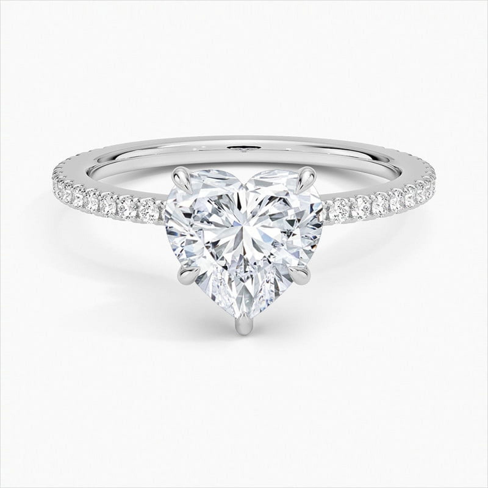 Ember Jewelry Handmade 14K White Gold Plated 1.83 Ct Moissanite ...