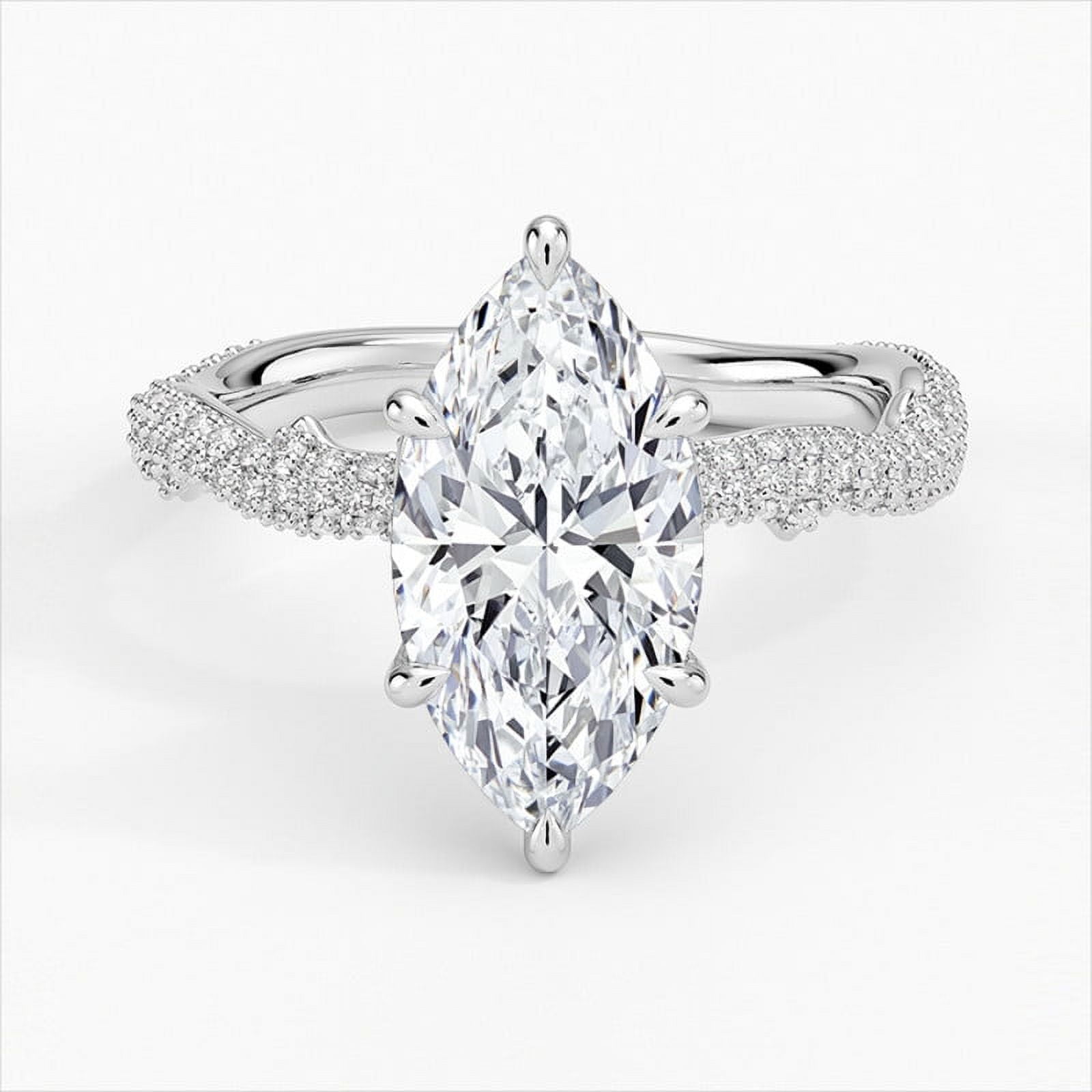Ember Jewelry Stamped 14K White Gold Plated 1.93 Ct Marquise Cut ...