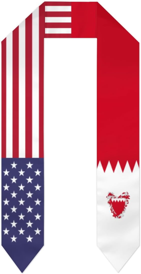 Emblem Bahrain Mix USA United States Flag Graduation Stole For ...
