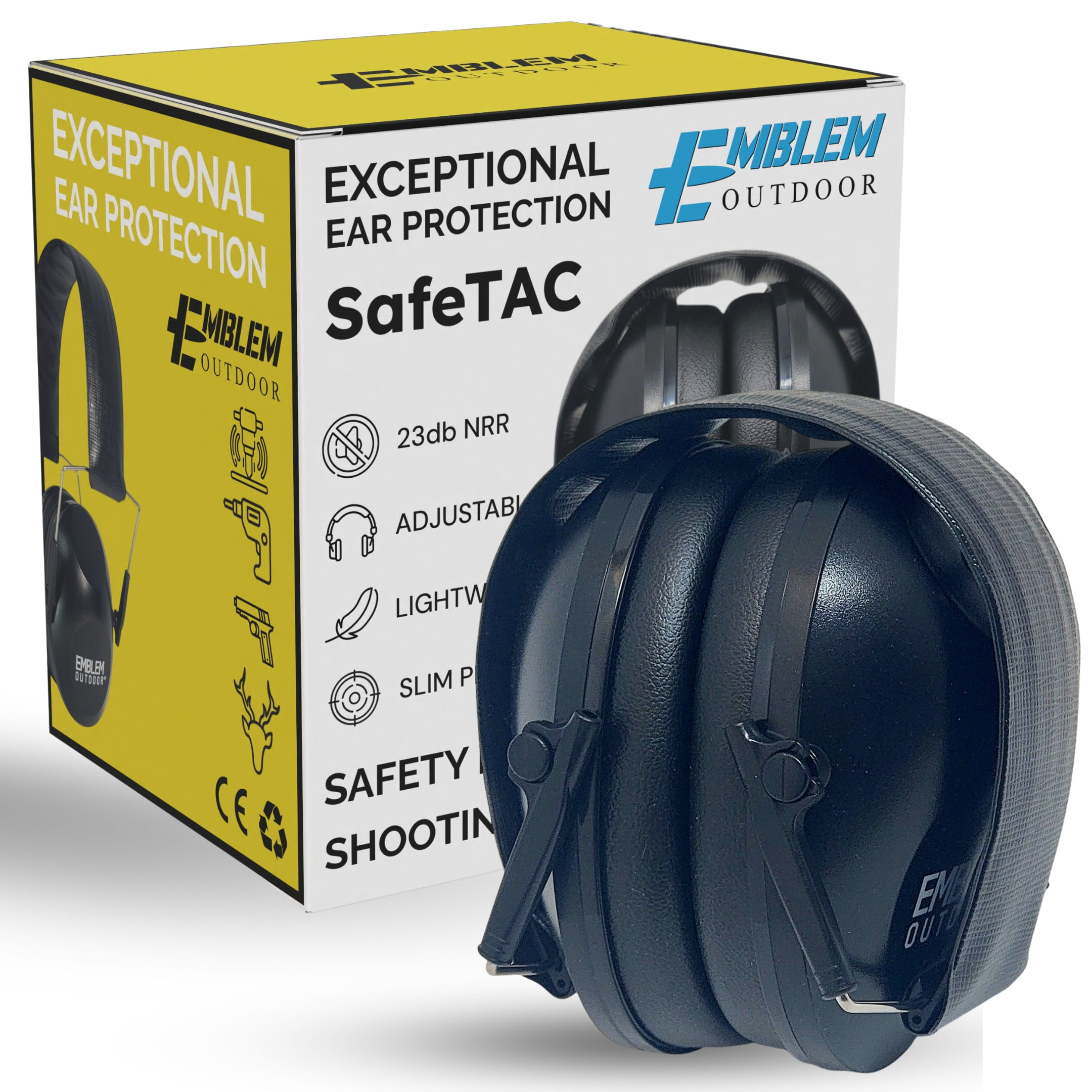 Emblem Outdoor SafeTAC Shooting Ear Protection for Gun Range. Safety ...
