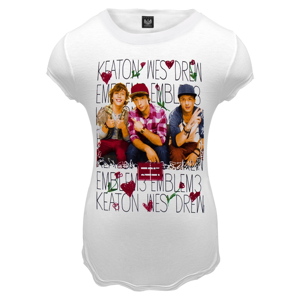 Emblem3 Girls Keaton, Wes, Drew Girls Short Sleeve T Shirt - Walmart.com