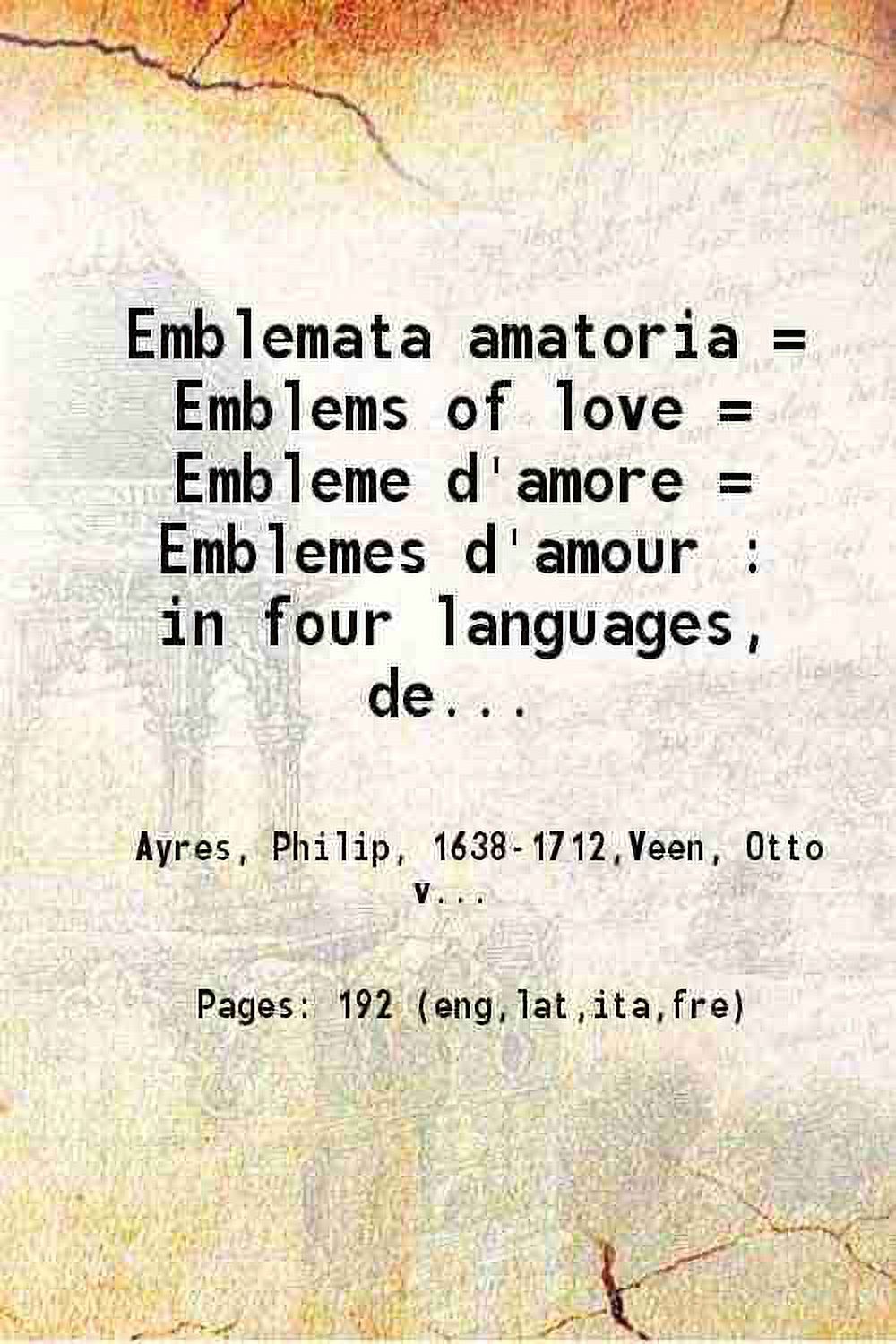 Emblemata amatoria Emblems of love Embleme damore Emblemes damour in ...