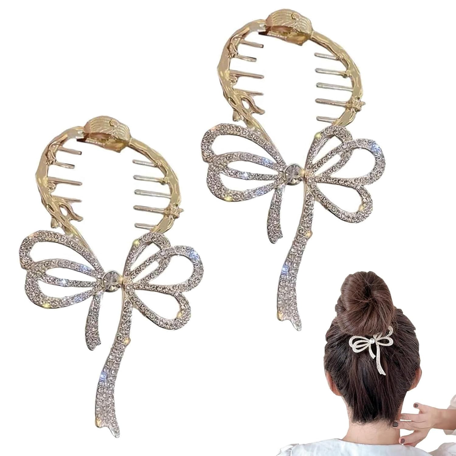 Emboadlie Bow Light Luxury Premium Feeling Hairpin, Retro Butterfly ...