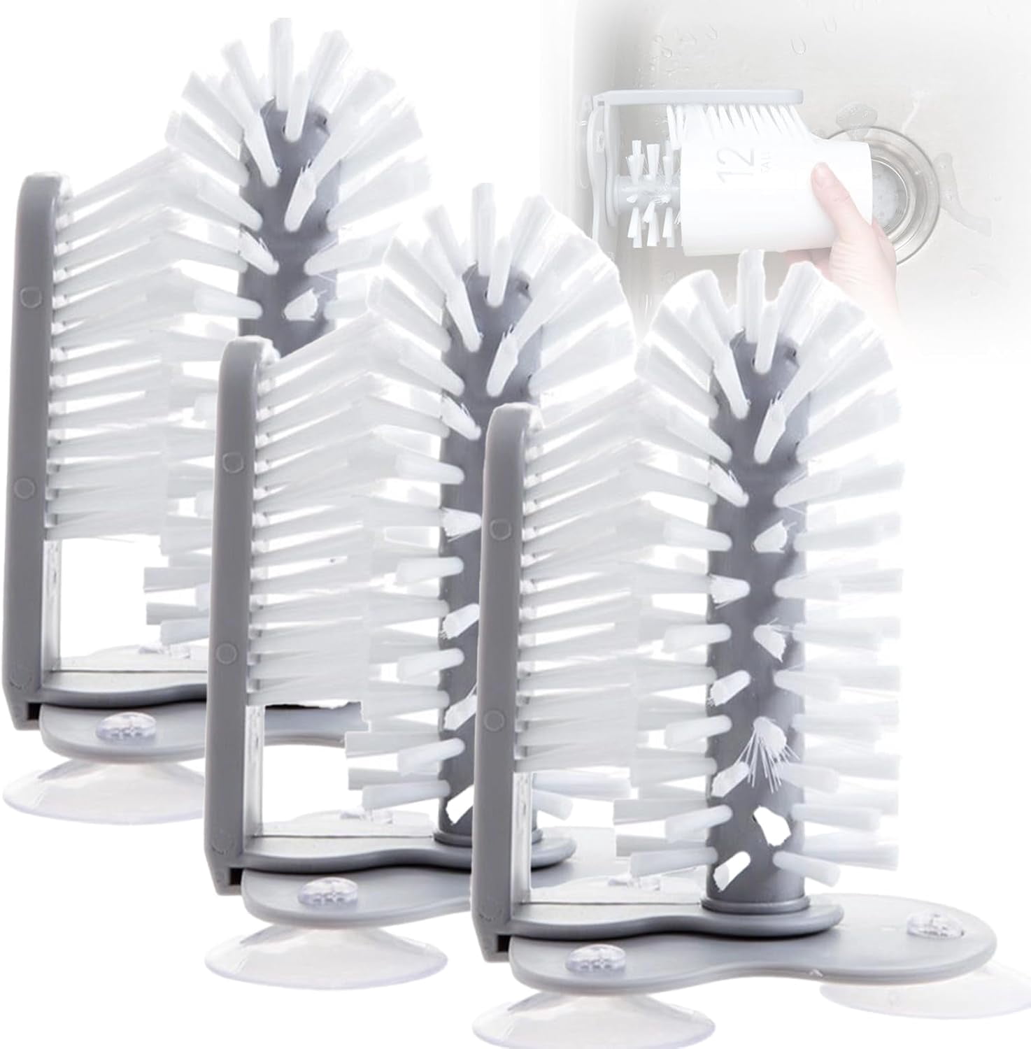 Emboadlie Double-Sided Cup Cleaner,Sink Suction Cup Cleaning Brush ...