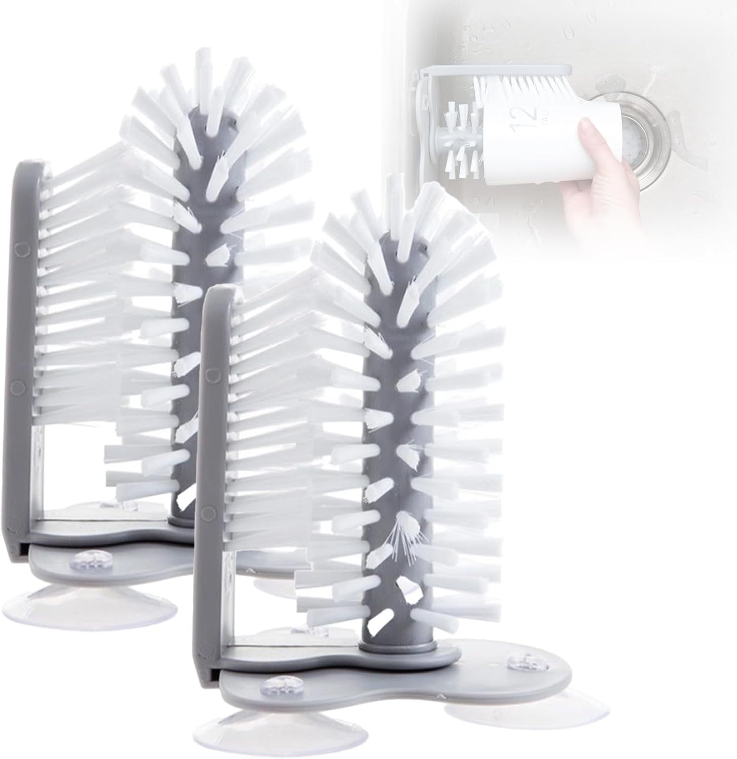 Emboadlie Double-Sided Cup Cleaner,Sink Suction Cup Cleaning Brush ...