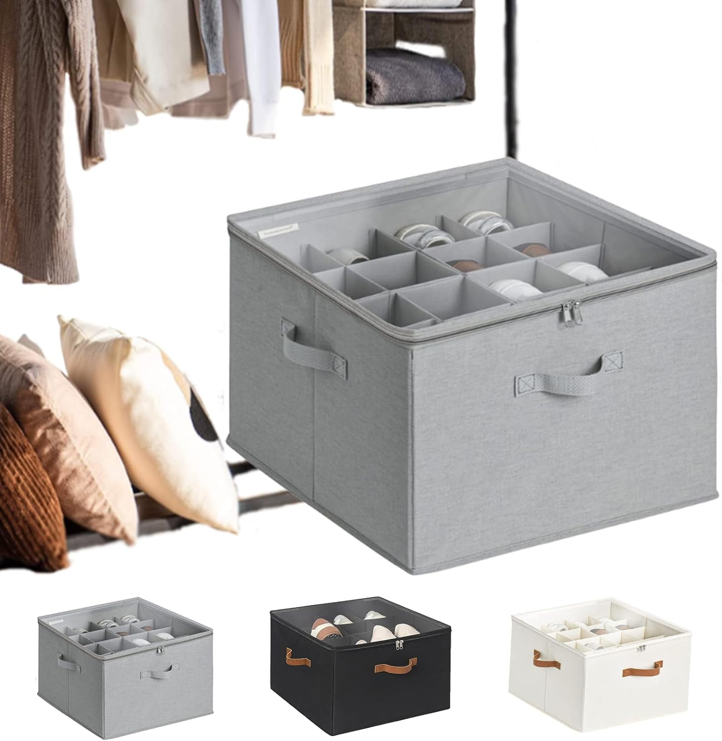 Emboadlie Fabric Shoe Organizer Storage Box,Anowadays Fabric Shoe ...