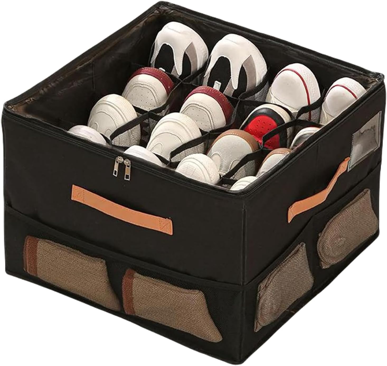 Emboadlie Fabric Shoe Organizer Storage Box, Collapsible Shoes Storages ...