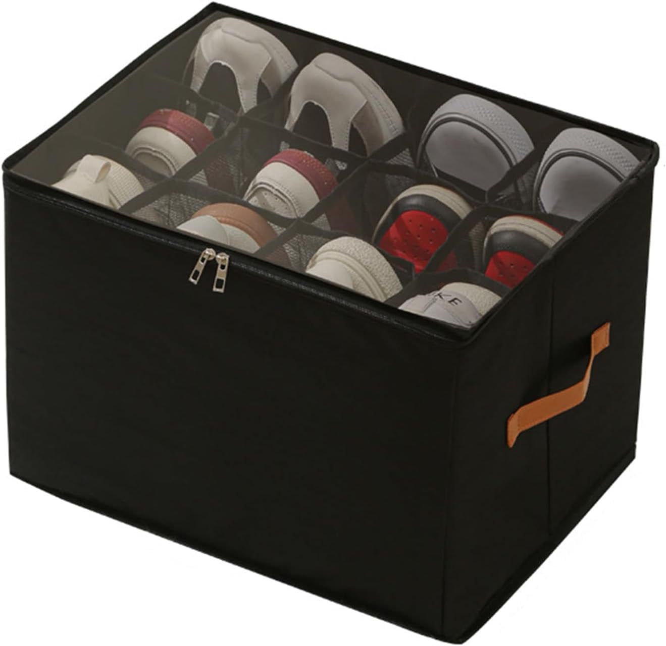Emboadlie Fabric Shoe Organizer Storage Box, Collapsible Shoes Storages ...