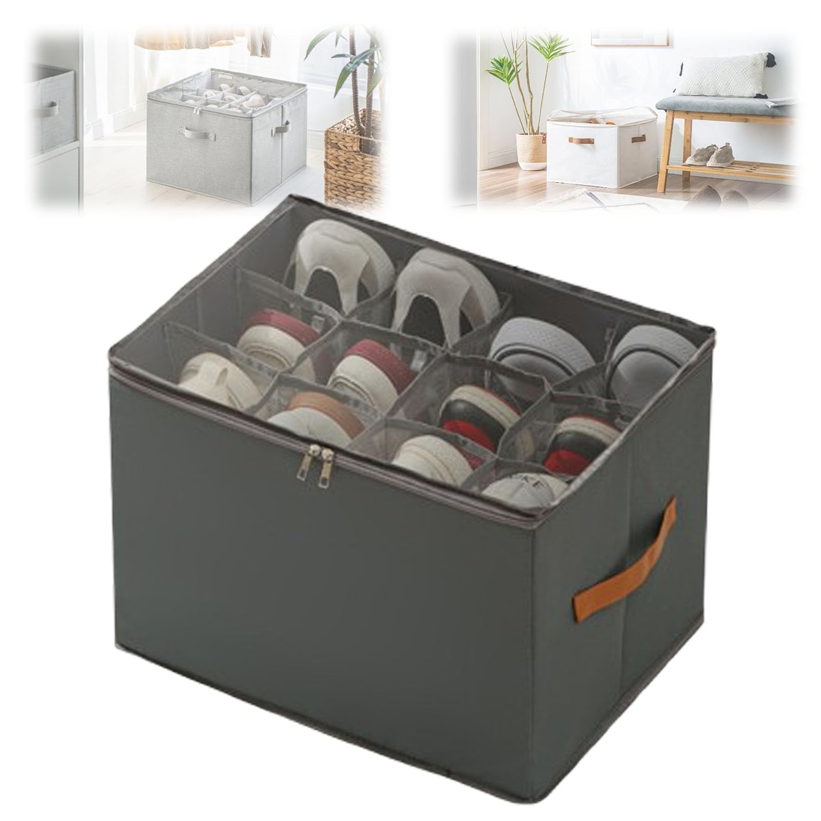 Emboadlie Fabric Shoe Organizer Storage Box, Emboadlie Organizer ...