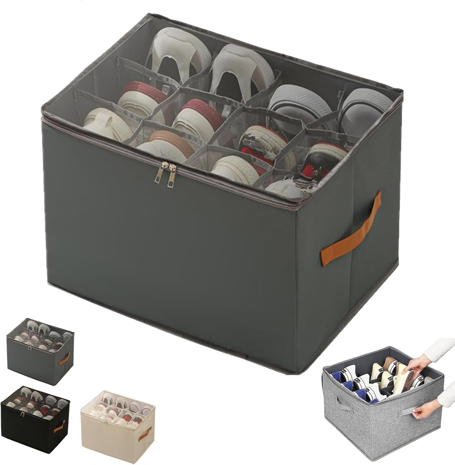 Emboadlie Fabric Shoe Organizer Storage Box, Emboadlie Organizer ...