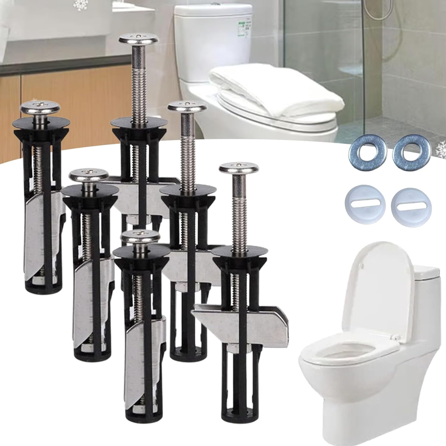 Emboadlie Heavy Duty Toilet Seat Fastener Bolt Kit, Stainless Steel ...