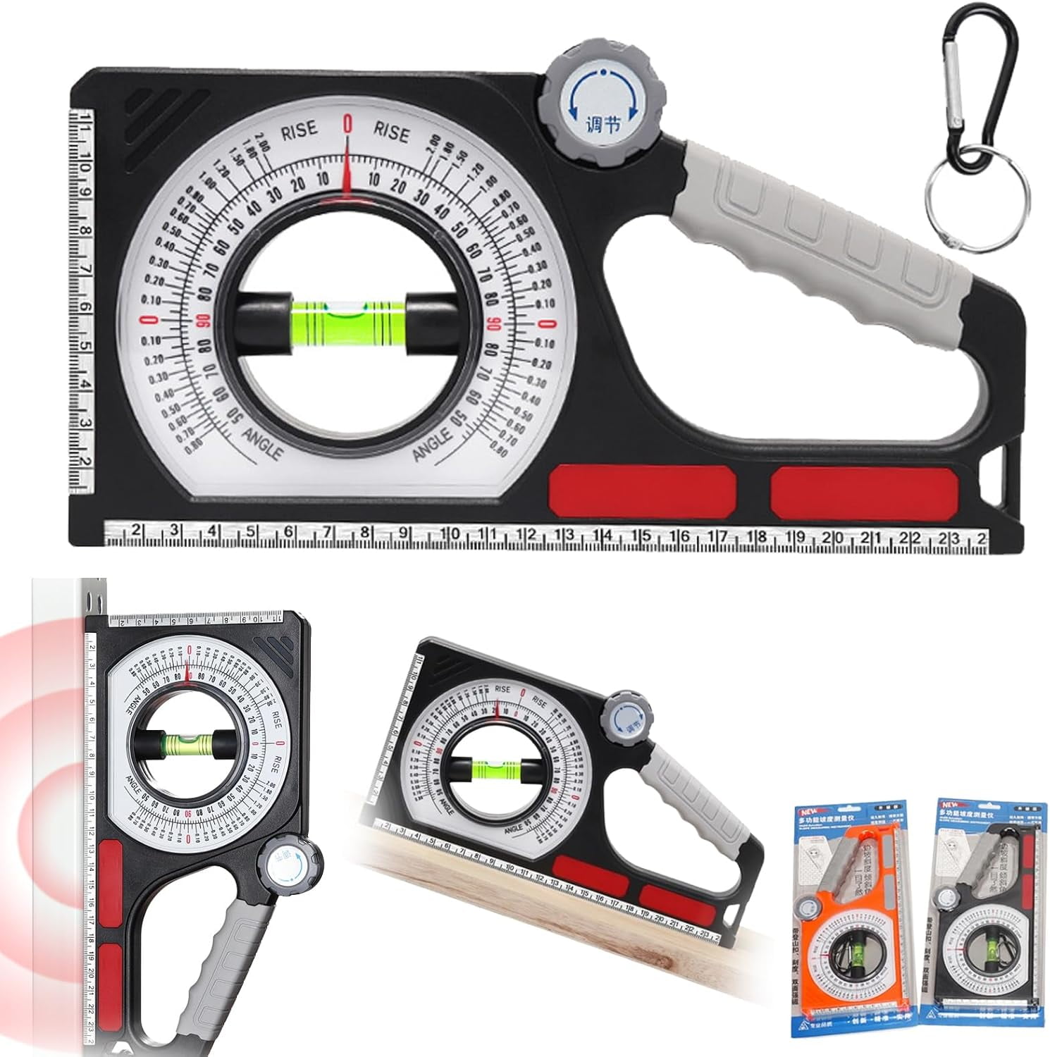 Emboadlie Portable Mechanical Inclinometer, Scale Rotary Pitch Finder ...