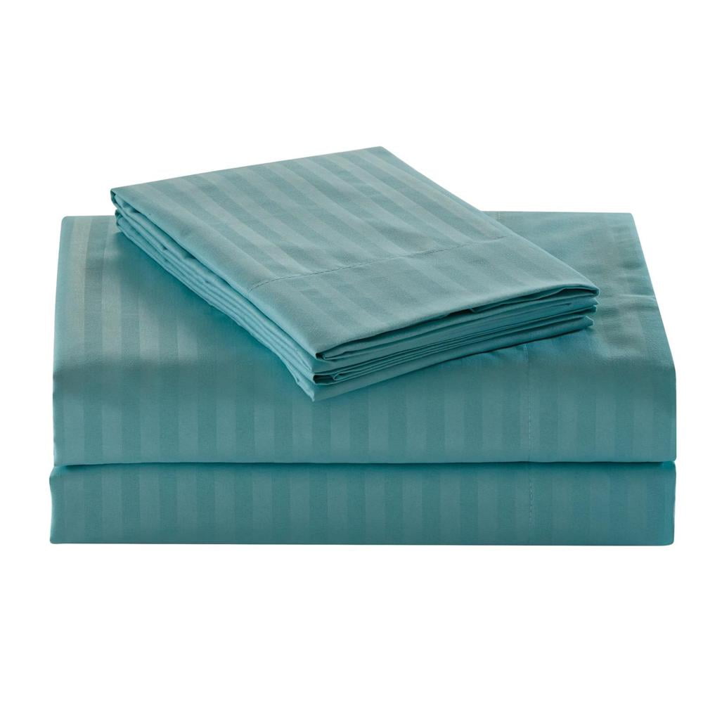 Embossed 1800 Series Wrinkle Resistant Stripe All Season Bed Sheet Set ...