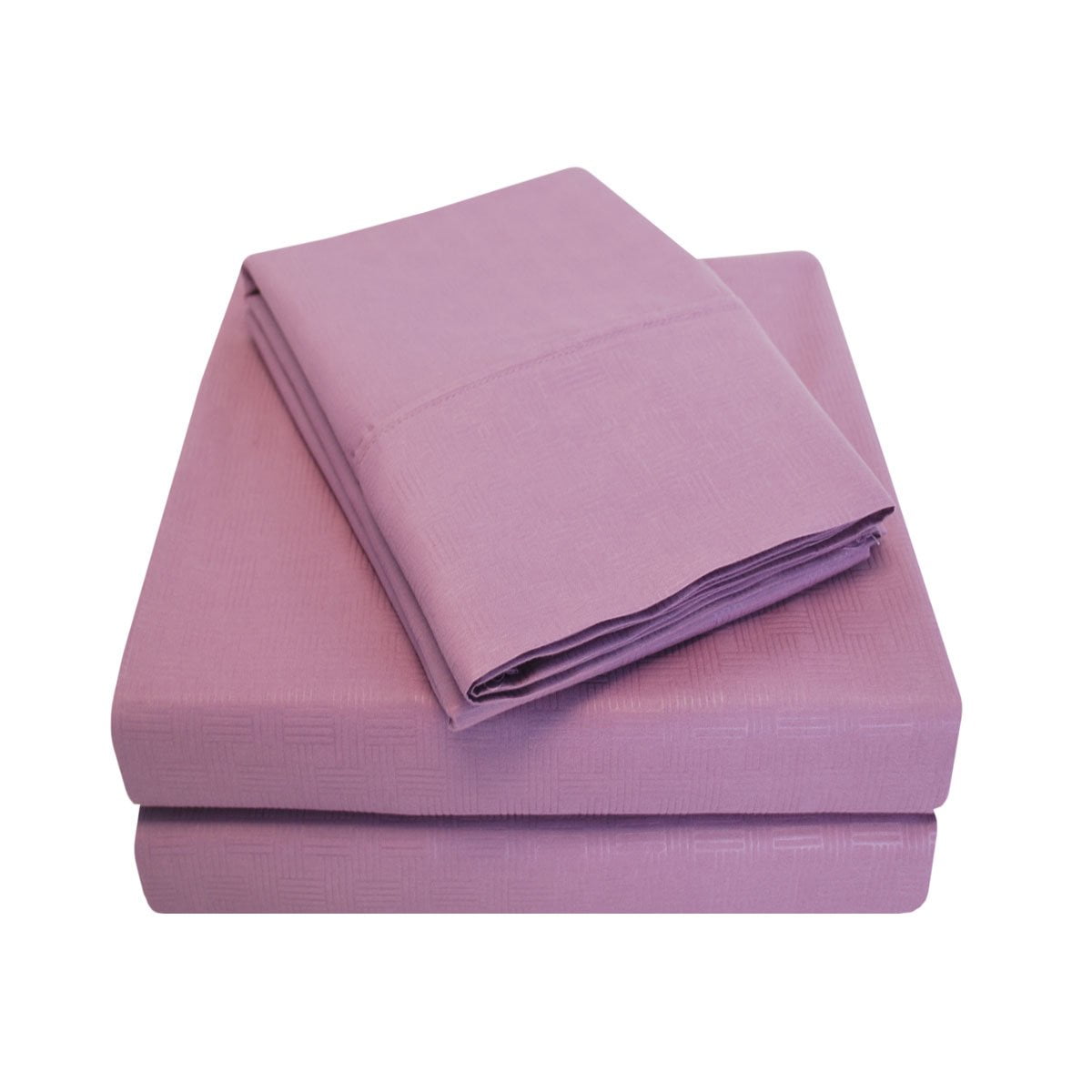 Embossed Basket Weave Sheet Set Lavender / Queen - Walmart.com