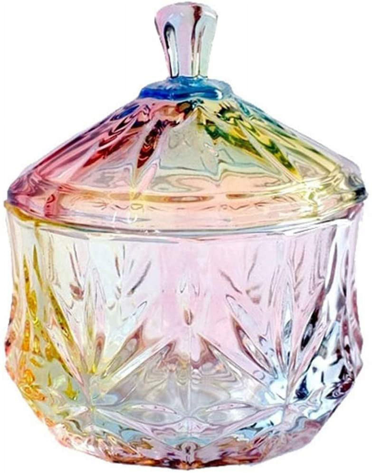 Embossed Clear Glass Apothecary Jar with Lid, Candy Jar Wedding Candy ...
