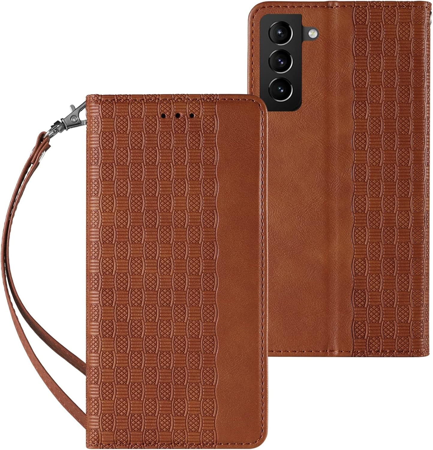 Embossed Flip Wallet Leather Phone Case for Samsung Galaxy S23 S22 S21 ...