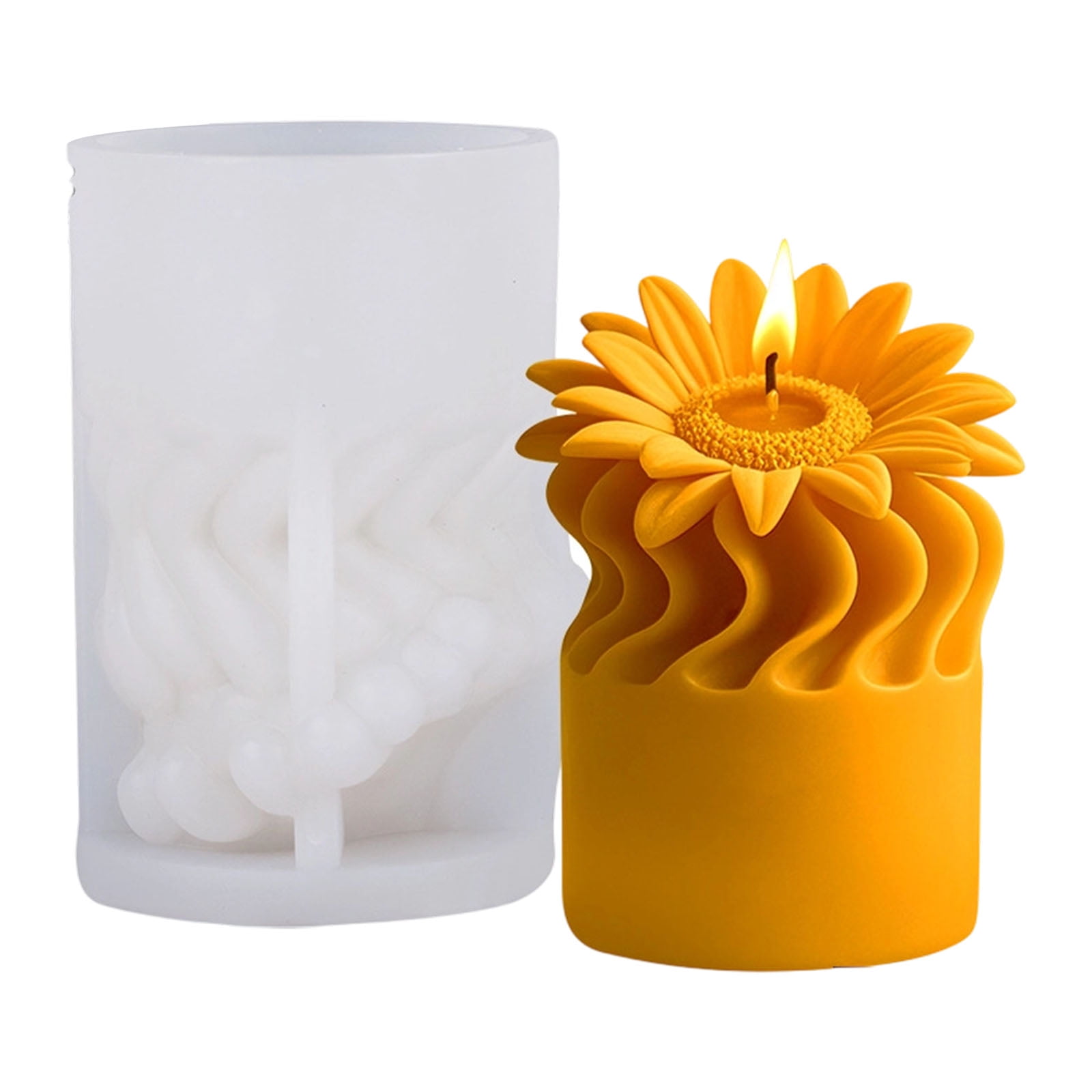 Embossed Flower Cylinder Silicone Molds for Epoxy Resin Handmade Soap ...