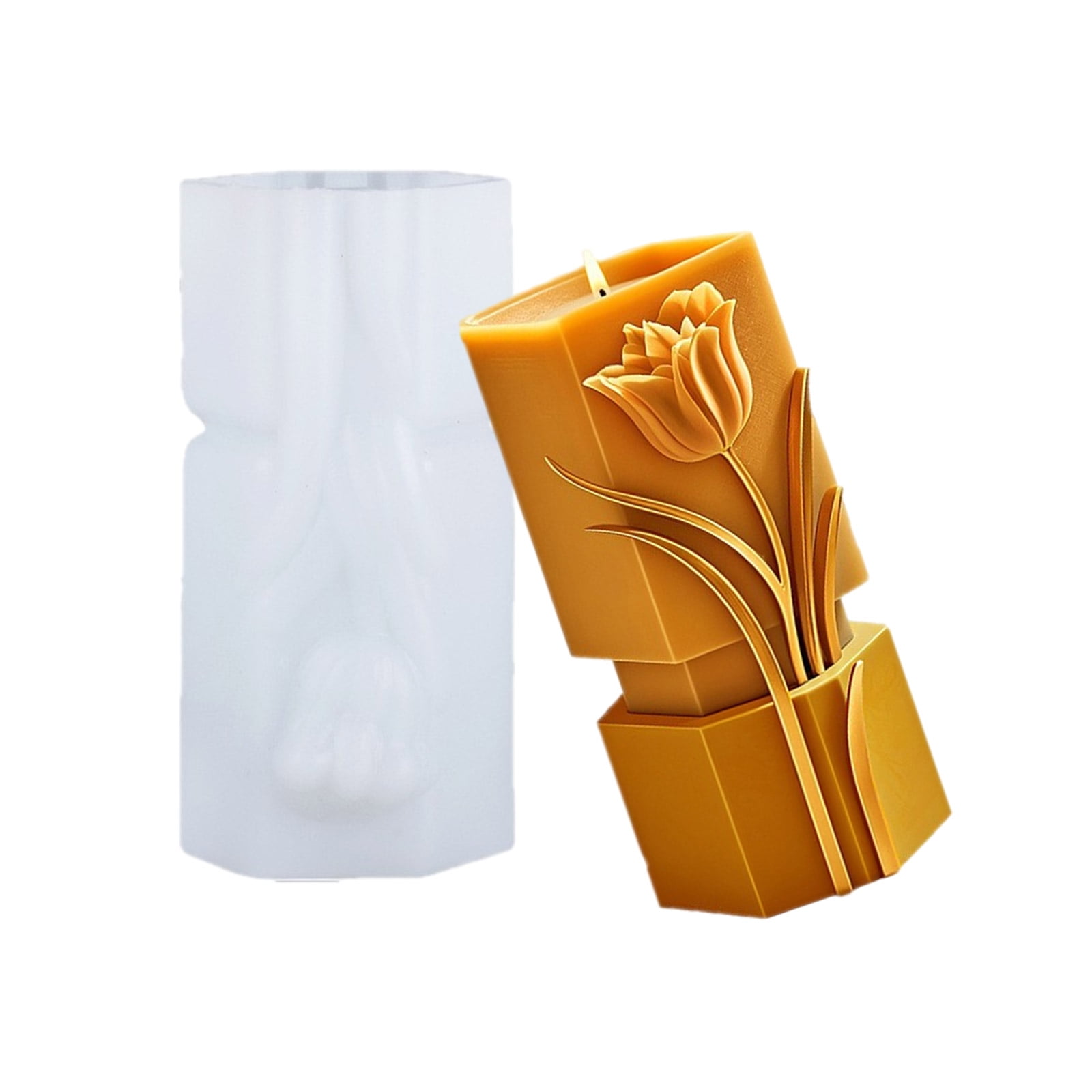 Embossed Flower Cylinder Silicone Molds for Epoxy Resin Handmade Soap ...