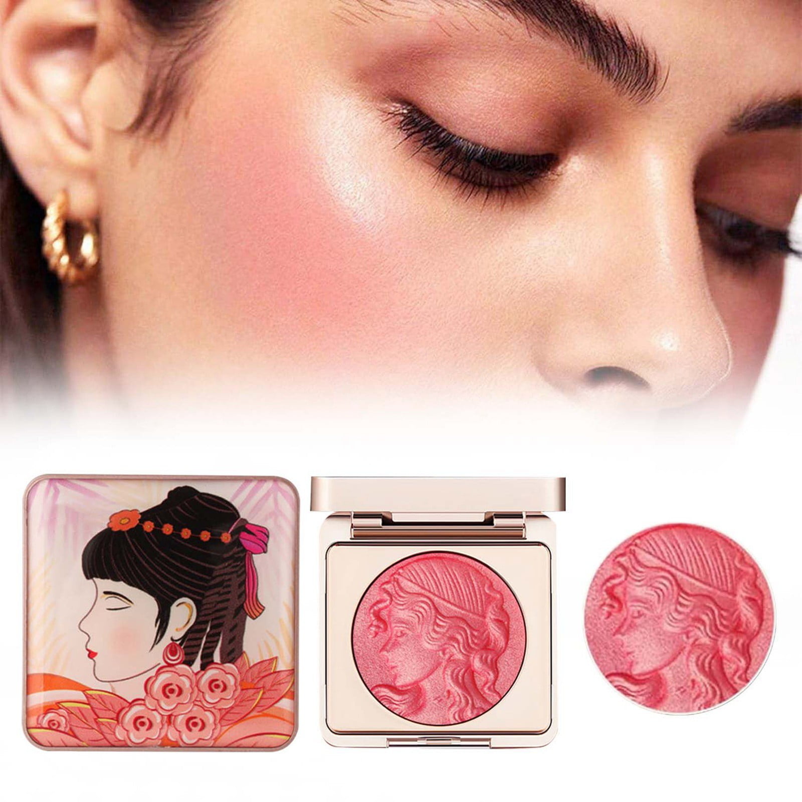 Embossed Girl Color Natural Makeup Highlight Fine Orange Beauty ...