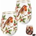 Embossed Glass Tea Cup Hummingbird Floral Gold Rim 14oz Clear Glass Mug ...