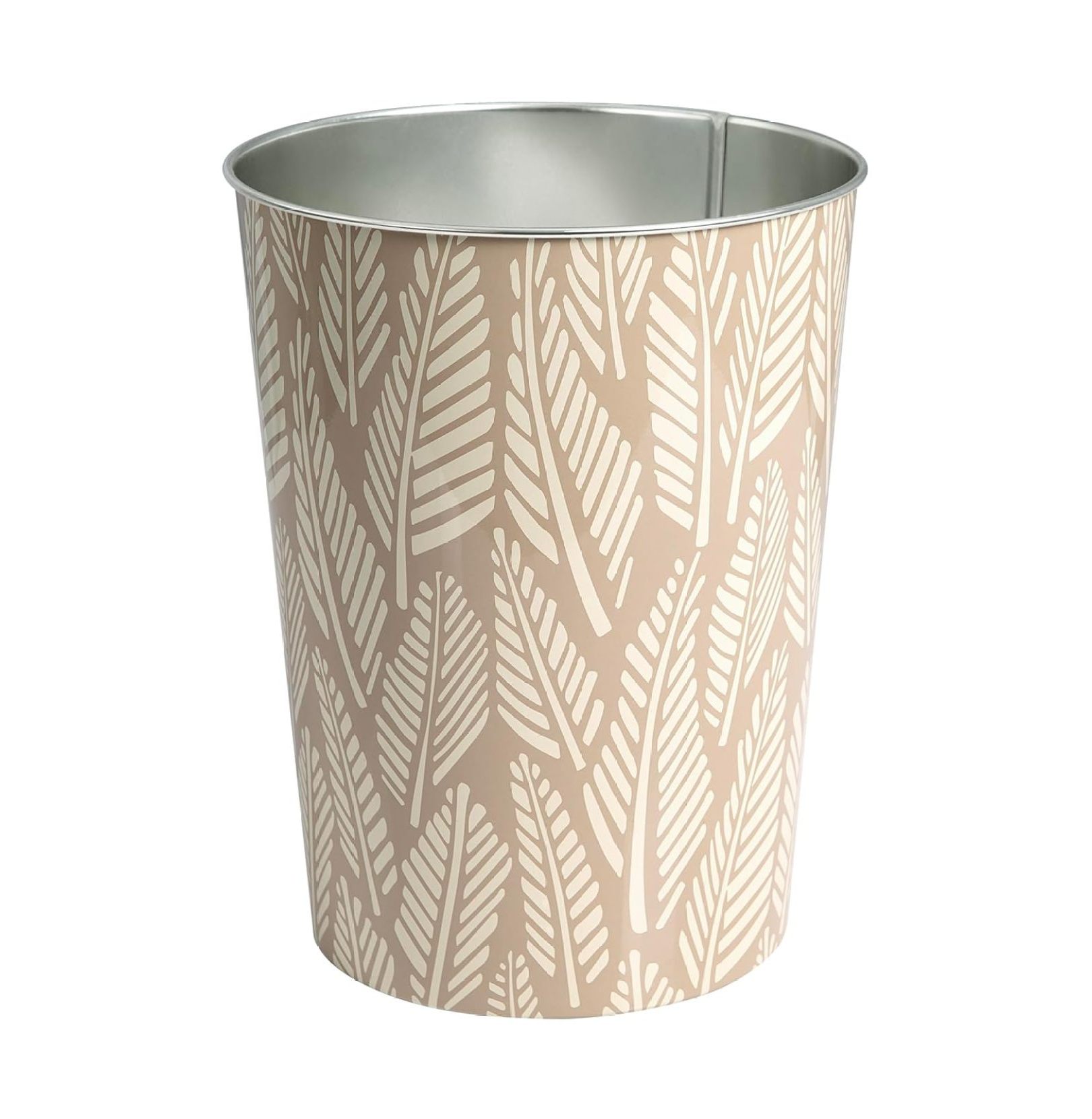Embossed Leaf Wastebasket 12L Trash Can with Lid for Home Office ...